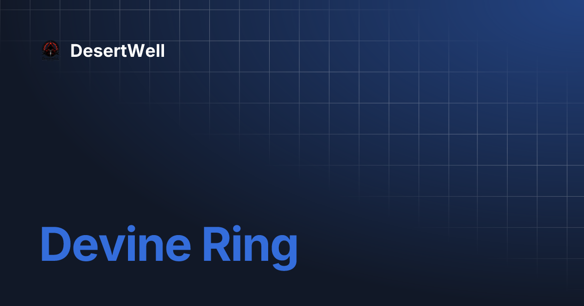 Devine Ring | DesertWell